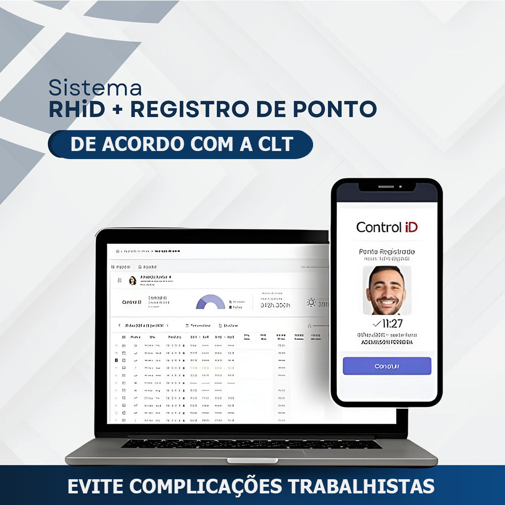 Sistema de Ponto RHID Control iD para 20 Funcionários - Licença Mensal